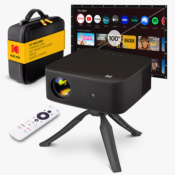 Kodak Flik X20 — Full HD Smart Projector with Google TV | Kodak Projector